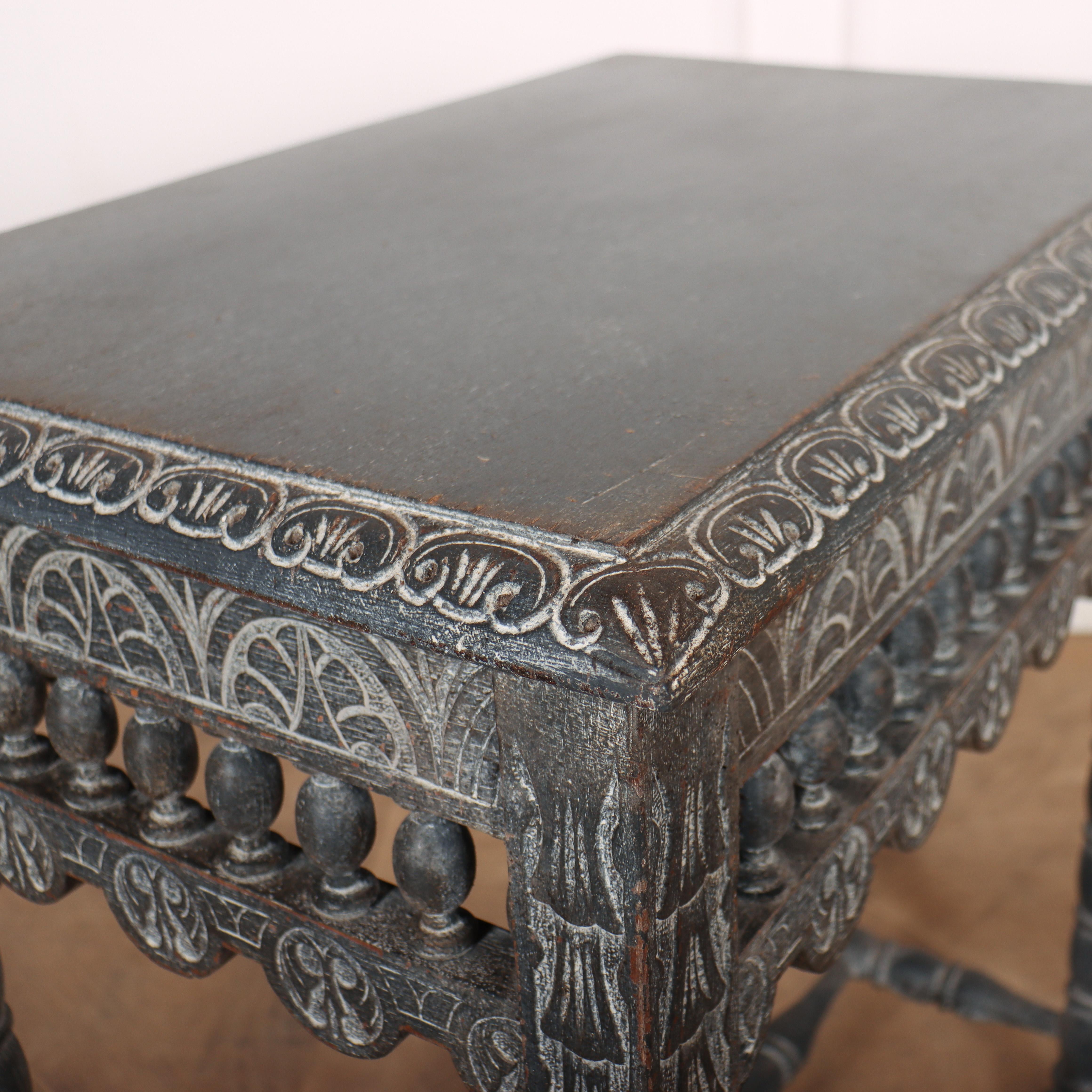 English Carved and Painted Side Table at 1stDibs