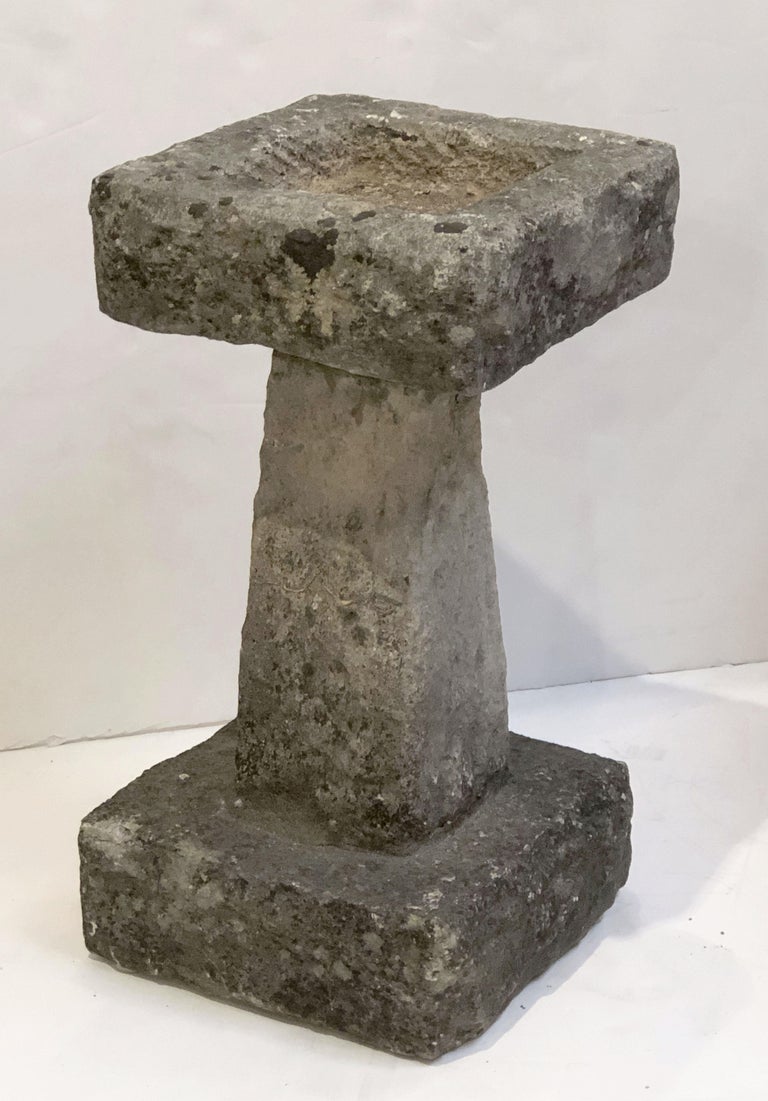English Carved Garden Stone Bird Bath at 1stDibs