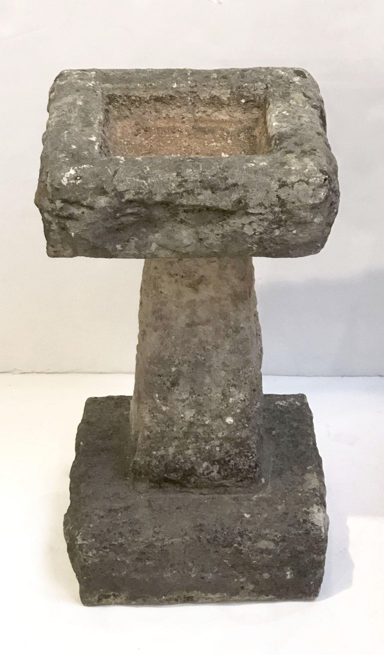 English Carved Garden Stone Bird Bath at 1stDibs