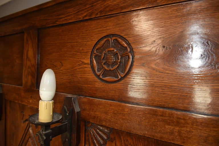 English Carved Oak Tudor Style Four Poster Bed Super King Size For Sale ...