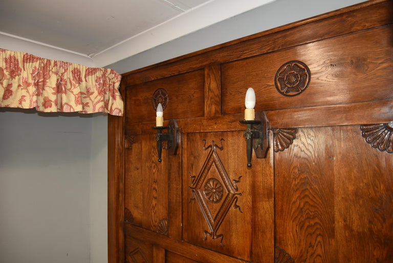 English Carved Oak Tudor Style Four Poster Bed Super King Size For Sale ...