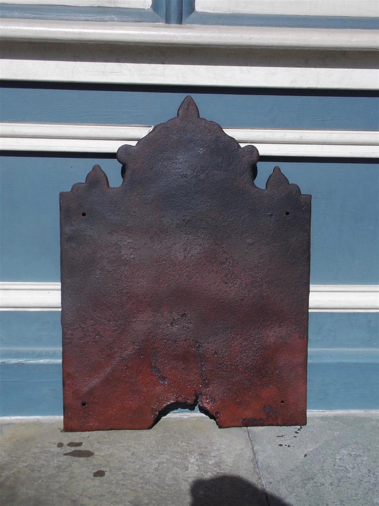 English Cast Iron Figural and Foliage Decorative Beaded Border Fire ...