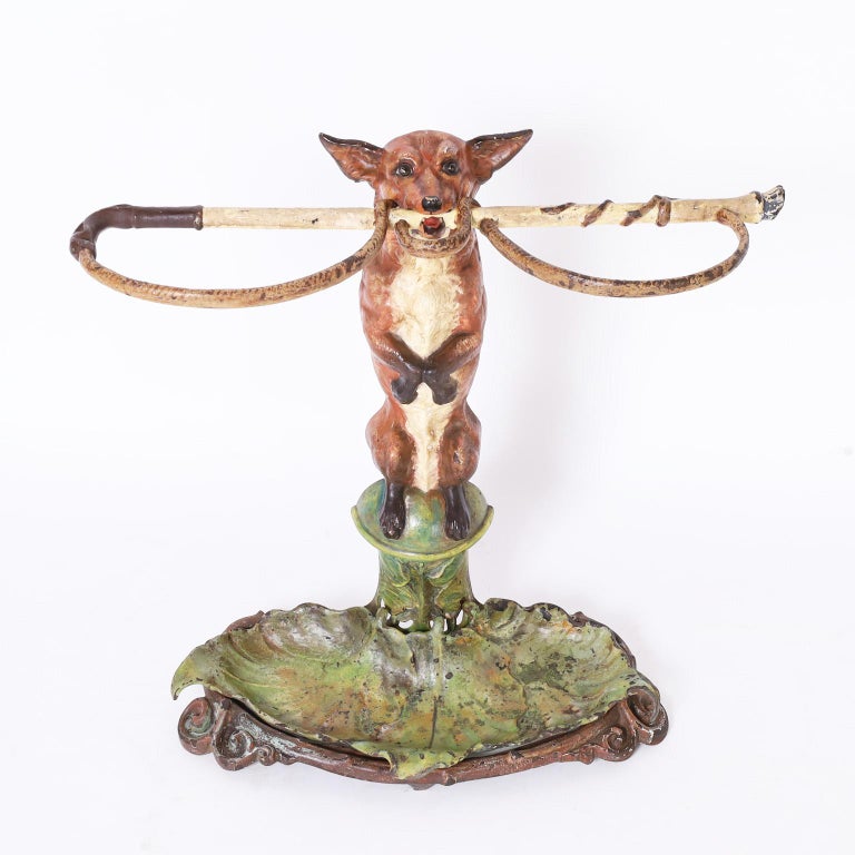 English Cast Iron Fox Umbrella Stand at 1stDibs