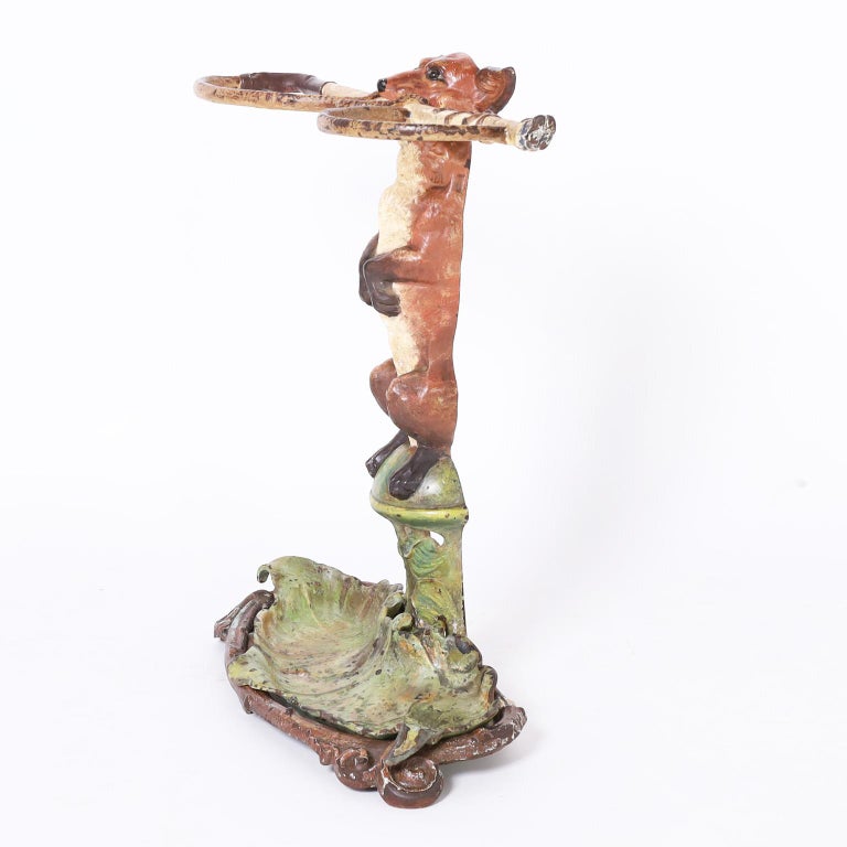 English Cast Iron Fox Umbrella Stand at 1stDibs