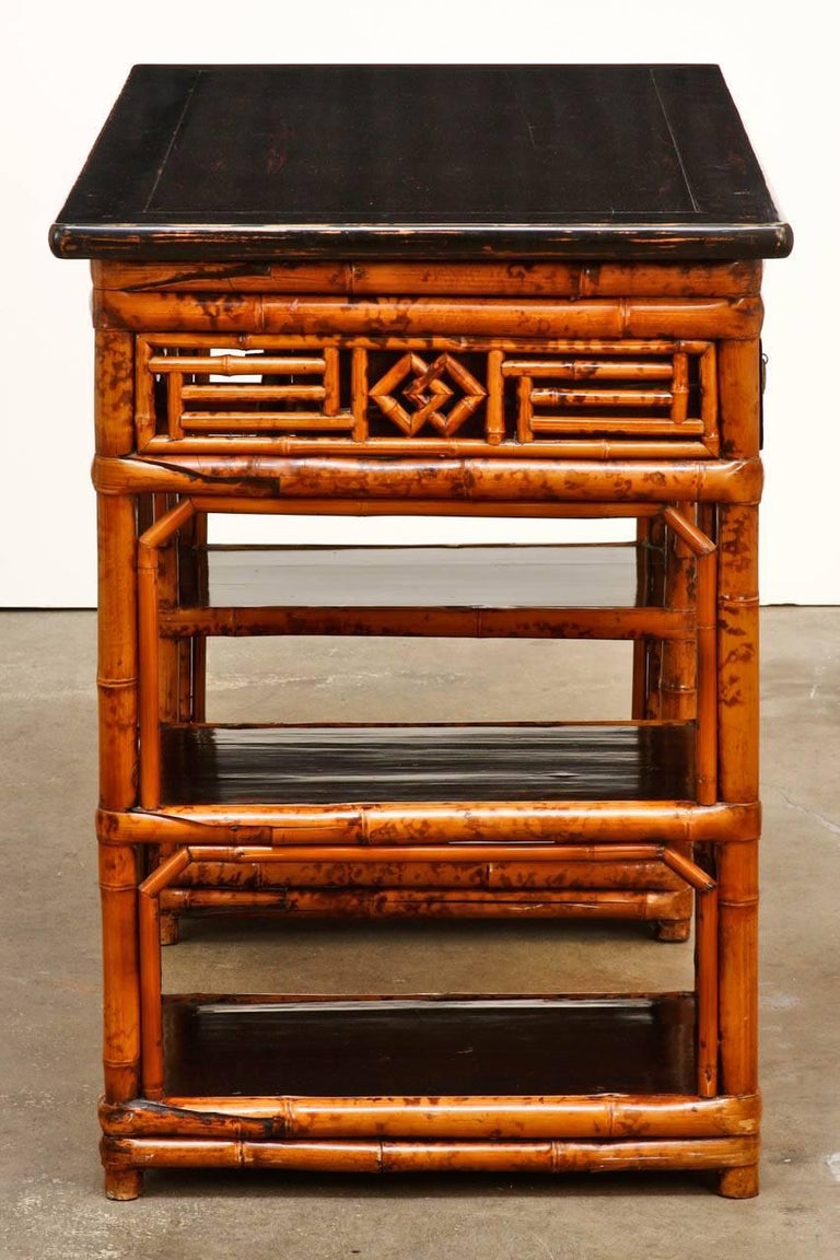 English Chinese Chippendale Chinoiserie Style Bamboo Desk at 1stDibs ...
