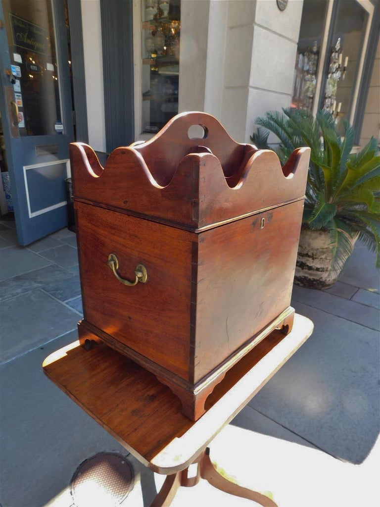 English Chippendale Mahogany Cellarette with Original Bracket Feet ...