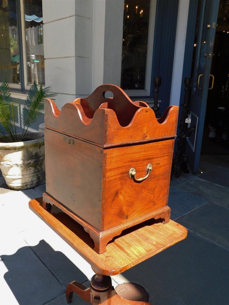 English Chippendale Mahogany Cellarette with Original Bracket Feet ...