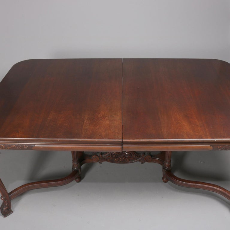 English Chippendale Style Carved Walnut Dining Table and 6 Chairs, 20th ...
