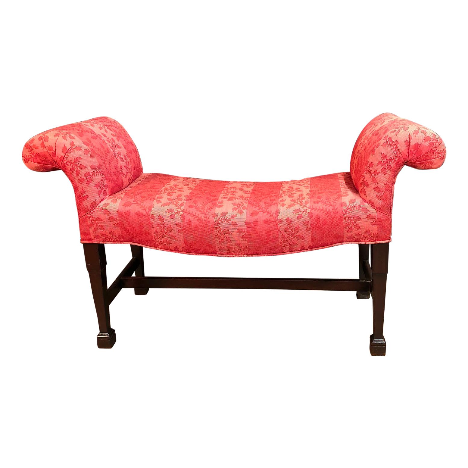 c.1870 Antique English Chippendale Kidney Shaped Bench at 1stdibs