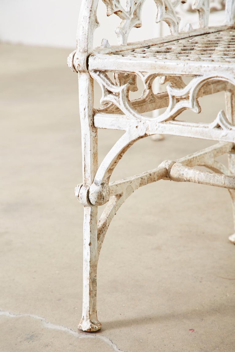 English Coalbrookdale Attributed Iron Gothic Revival Garden Benches at ...