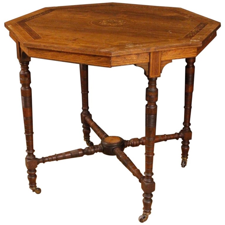 English Coffee Table in Inlaid Wood For Sale at 1stDibs