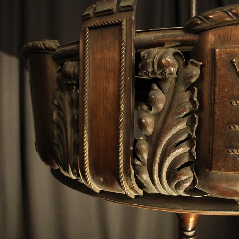 English Copper 8-Light Antique Uplighter For Sale at 1stDibs