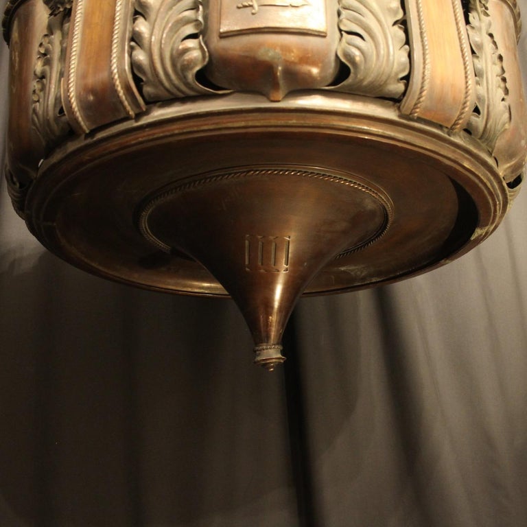 English Copper 8-Light Antique Uplighter For Sale at 1stDibs