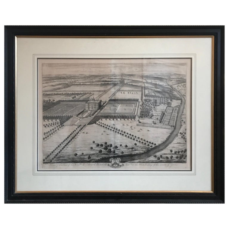 English Copper Engraving of Newby Manor by Johannes Kip 1707 For Sale ...