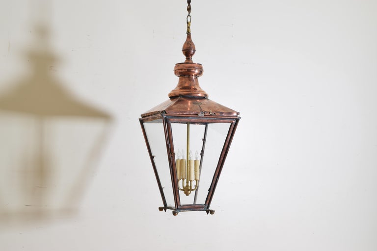 English Copper Gas Lantern, Now Electrified, Mid-19th Century, UL Wired ...