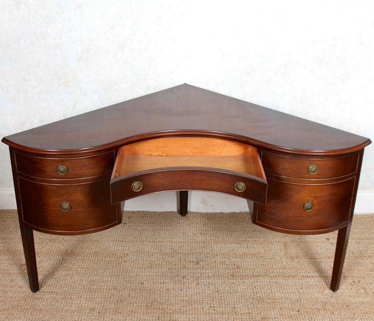 English Corner Desk Writing Table Bevan Funnell Mahogany Antique ...