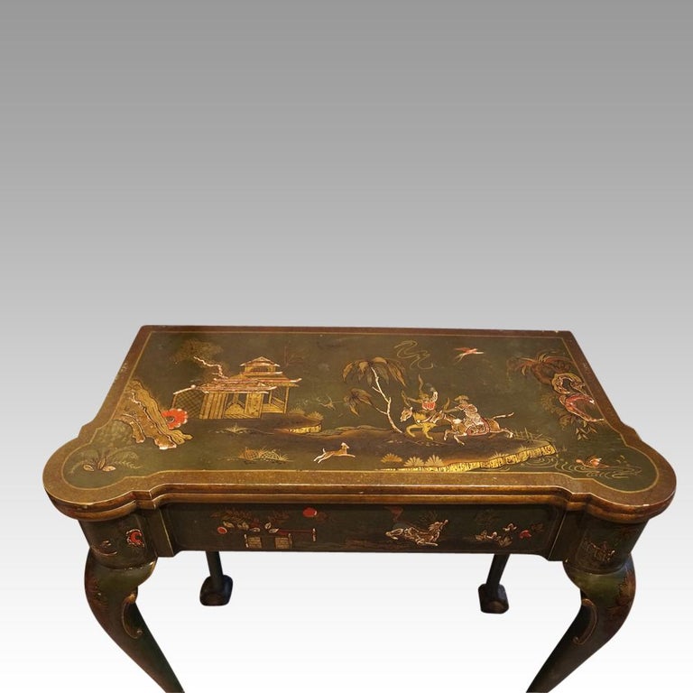 English country house Antique chinoiserie card table, circa 1870 at 1stDibs