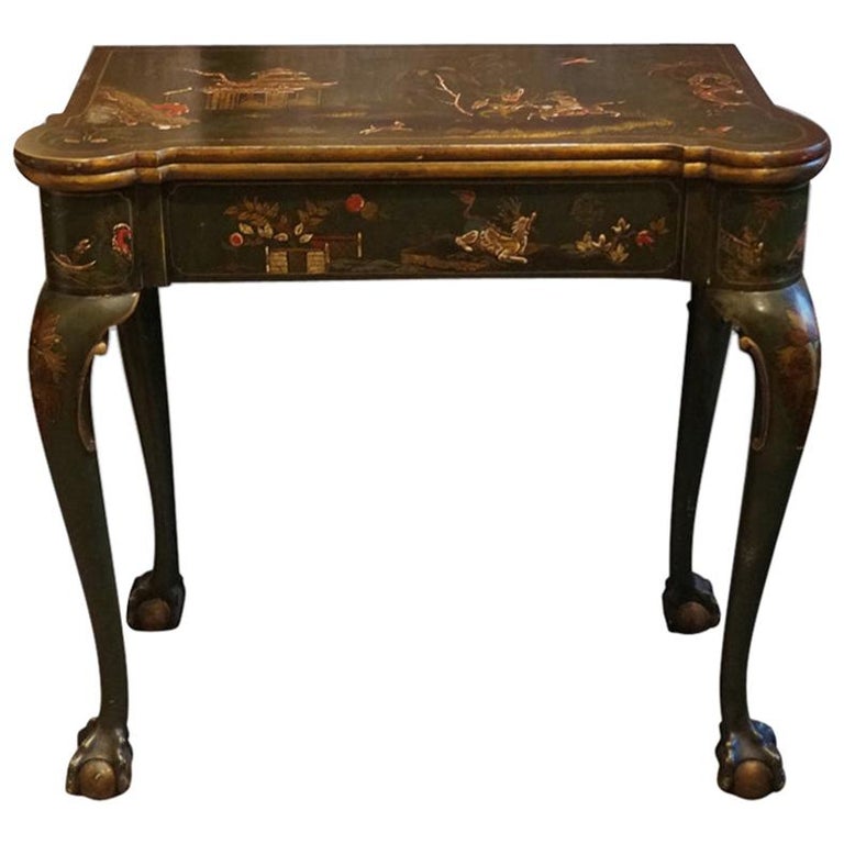 English country house Antique chinoiserie card table, circa 1870 at 1stDibs