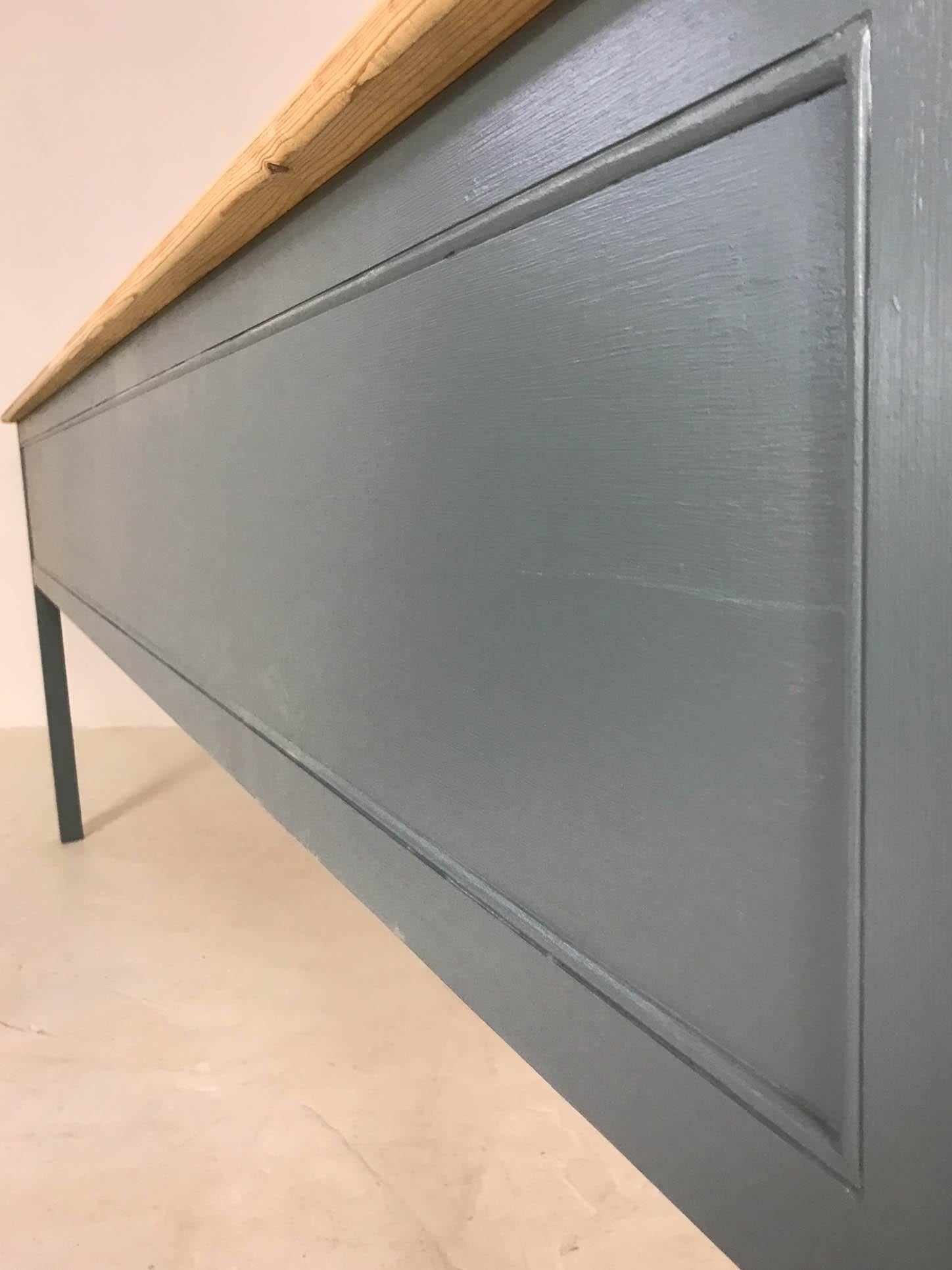 English Country House Georgian Style Kitchen Island Prep Work Table ...