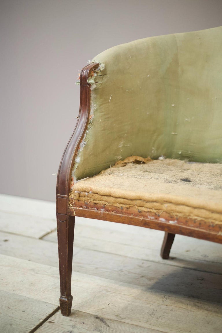 English Country House Hepplewhite Style Sofa For Sale at 1stDibs