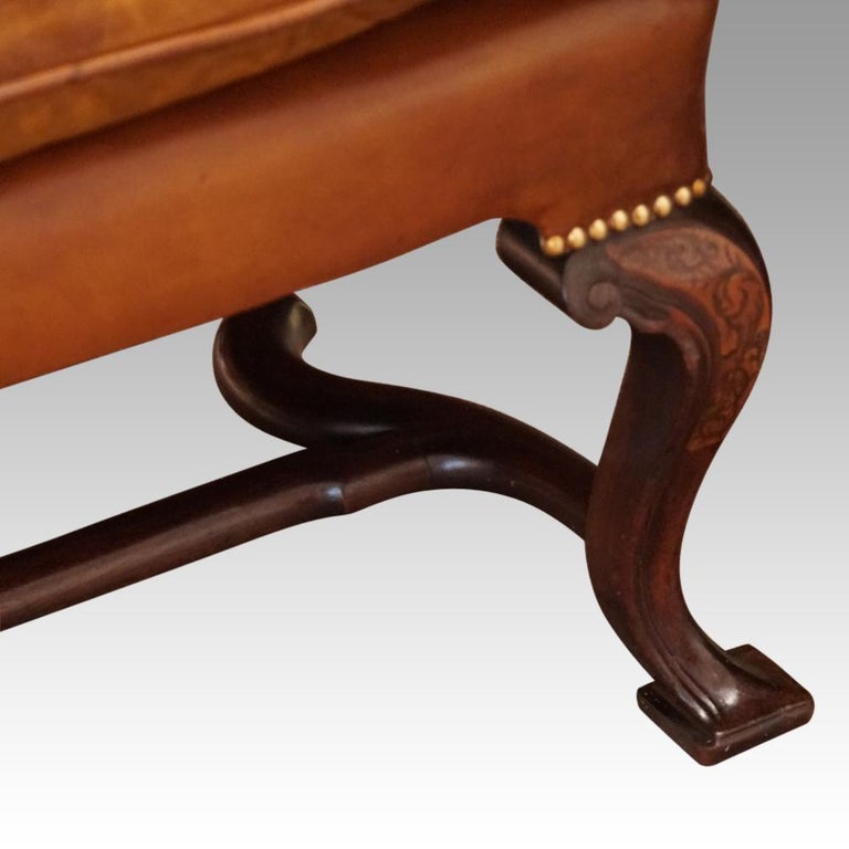 English Country House Pair of Georgian Style Leather Wing Chairs, circa ...