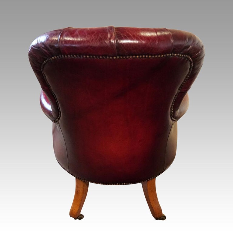 English Country House Victorian Red Leather Library Reading Chair at ...