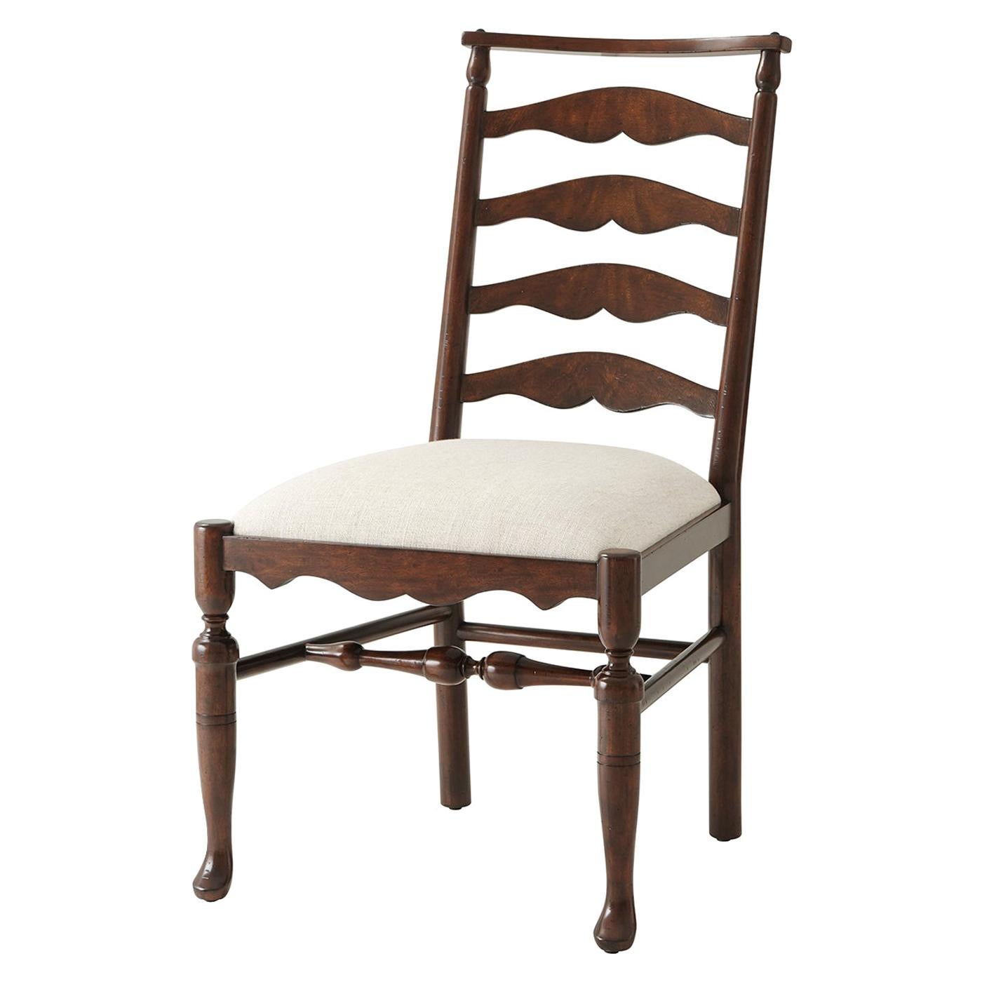 Set of Eight English Ladder Back Dining Chairs at 1stDibs