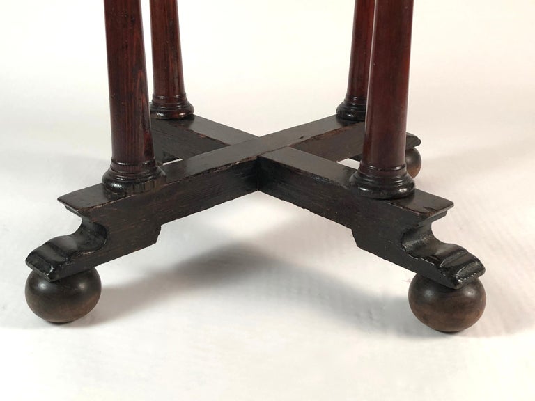 English Country Round Table with Inlaid Top at 1stDibs