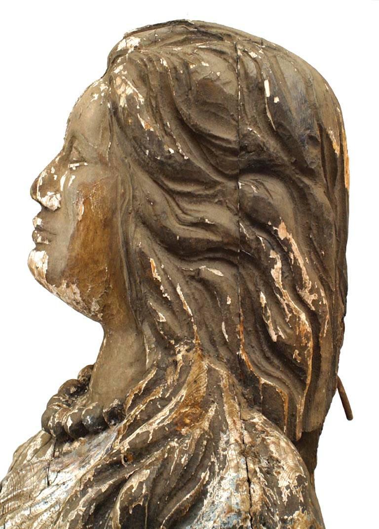 English Country Style '19th Century' Carved and Painted Figurehead For ...