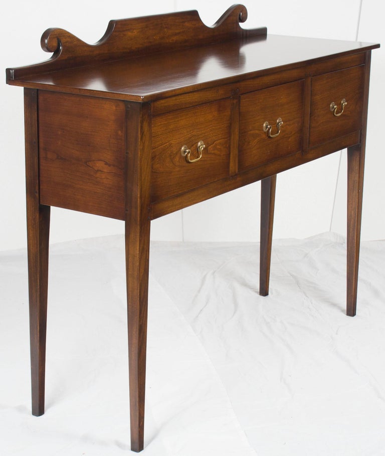 English Country Style Three-Drawer Rustic Cherry Hunt Board Server ...