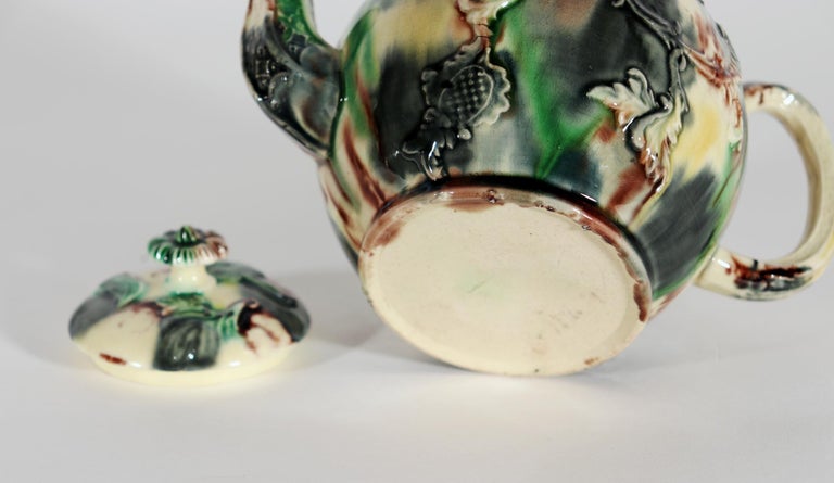 English Creamware Whieldon-Type Teapot and Cover For Sale at 1stDibs