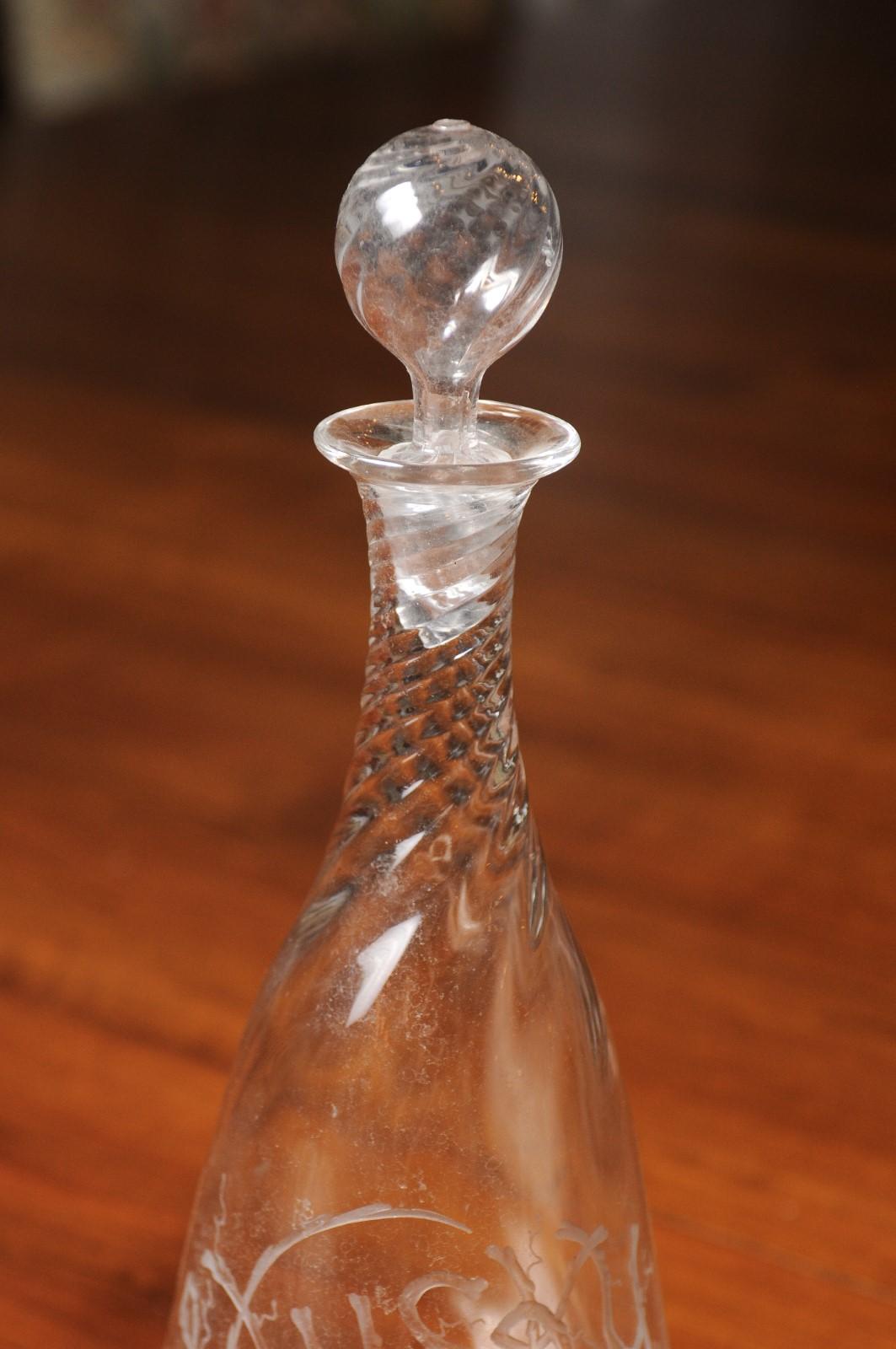 English Crystal Decanter with Stopper and Twisted Accents and Whisky ...