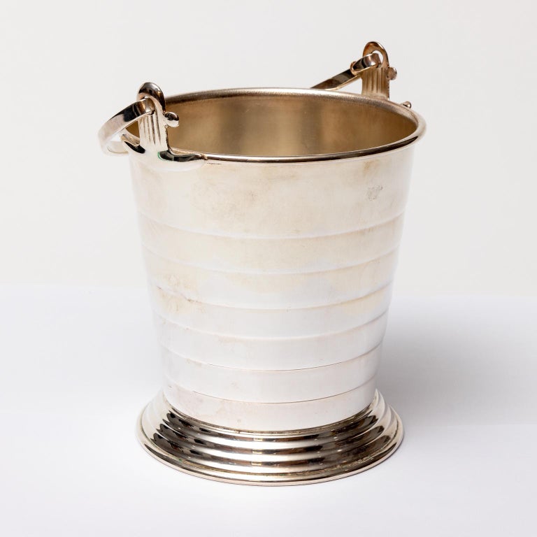 English Deco Silver Plate Ice Pail For Sale at 1stDibs