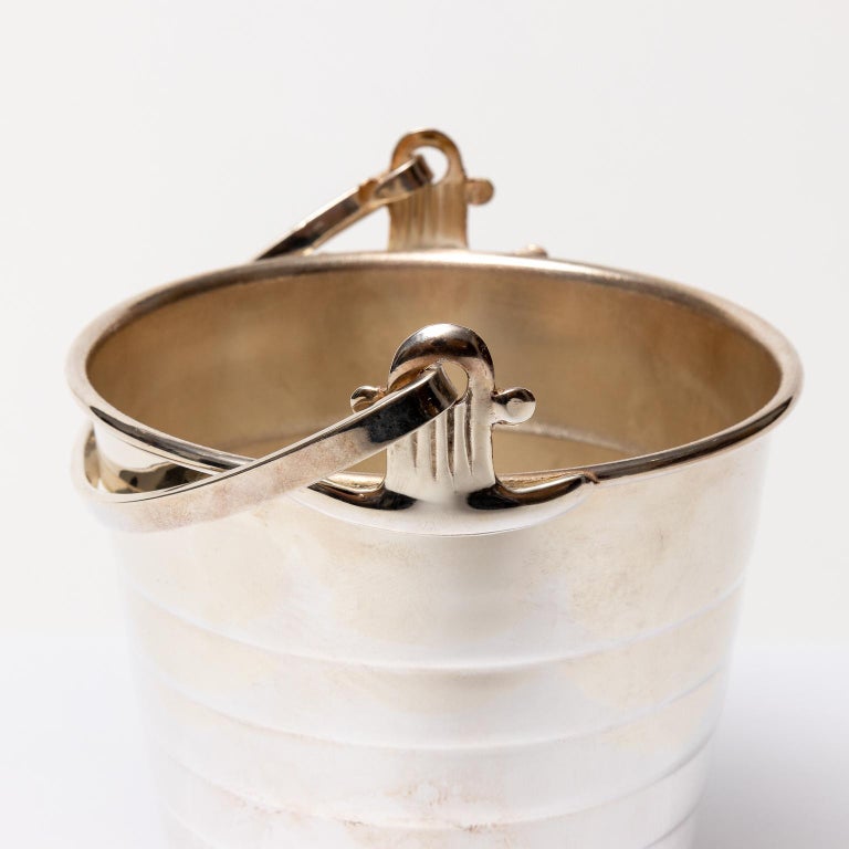 English Deco Silver Plate Ice Pail For Sale at 1stDibs