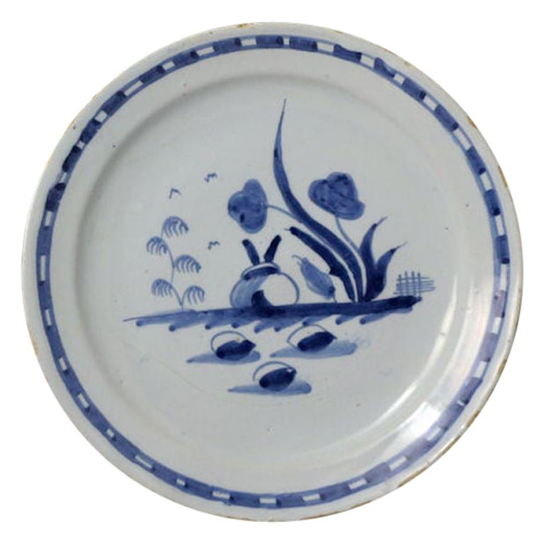 English Delftware Plate with a Naive Image of a Rabbit, Mid-18th ...