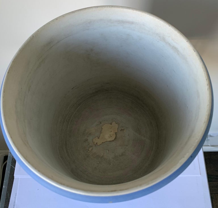 English Dudson Jasperware Blue and White Two-Piece Pot at 1stDibs