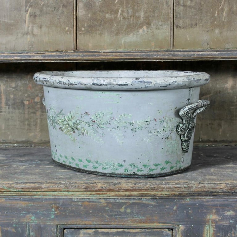 English Early 19th Century Original Painted Tole Foot bath at 1stDibs