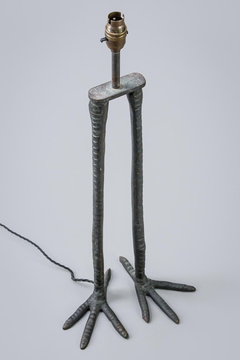 English Early 20th Century Bronze Stork Feet Lamp at 1stDibs