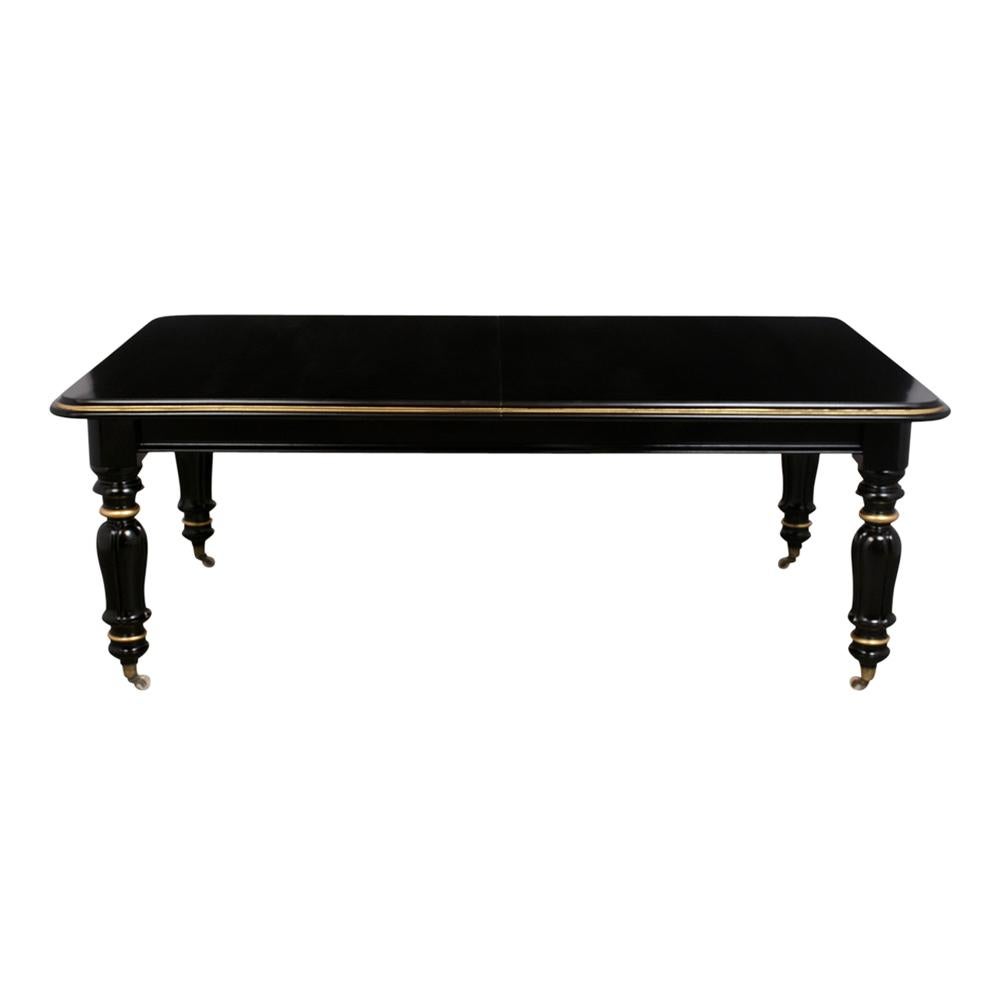 English Ebonized Regency Style Dining Table at 1stDibs