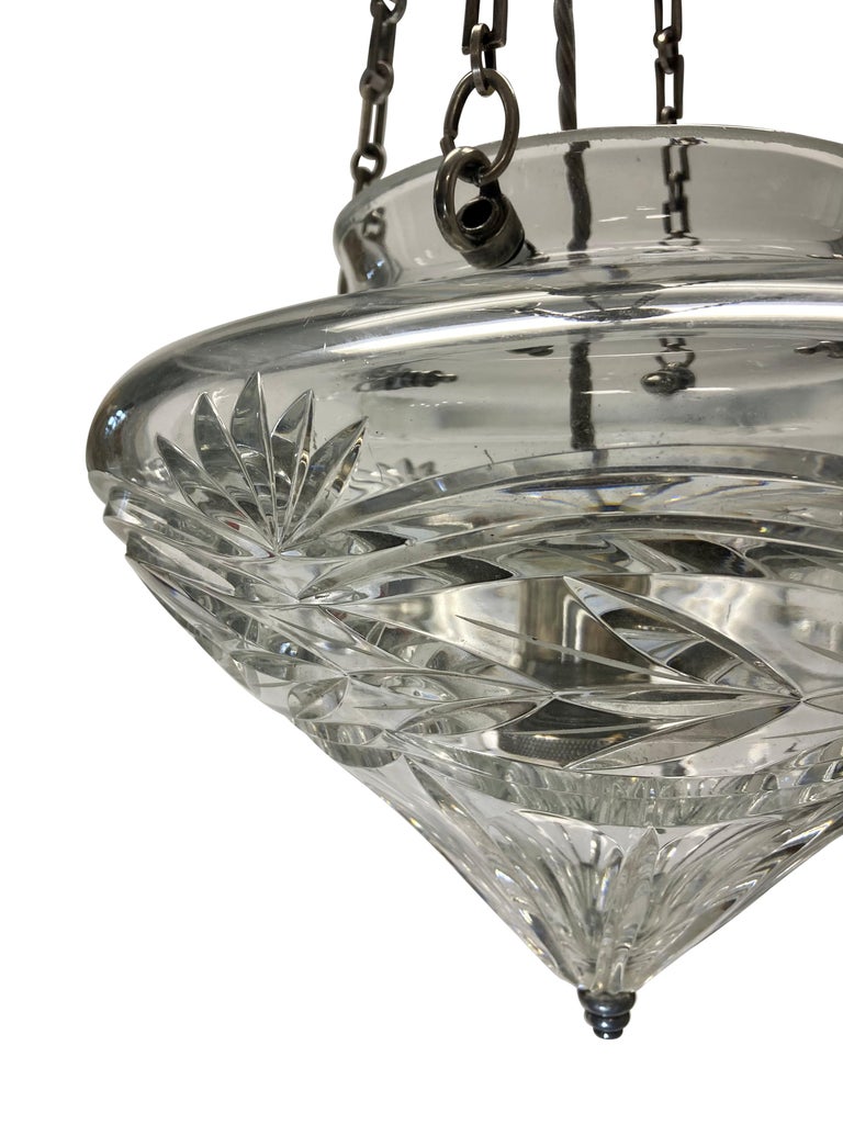 English Edwardian Cut Glass Pendant Light For Sale at 1stDibs