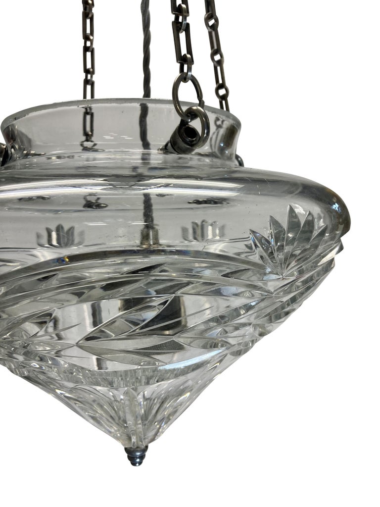 English Edwardian Cut Glass Pendant Light For Sale at 1stDibs