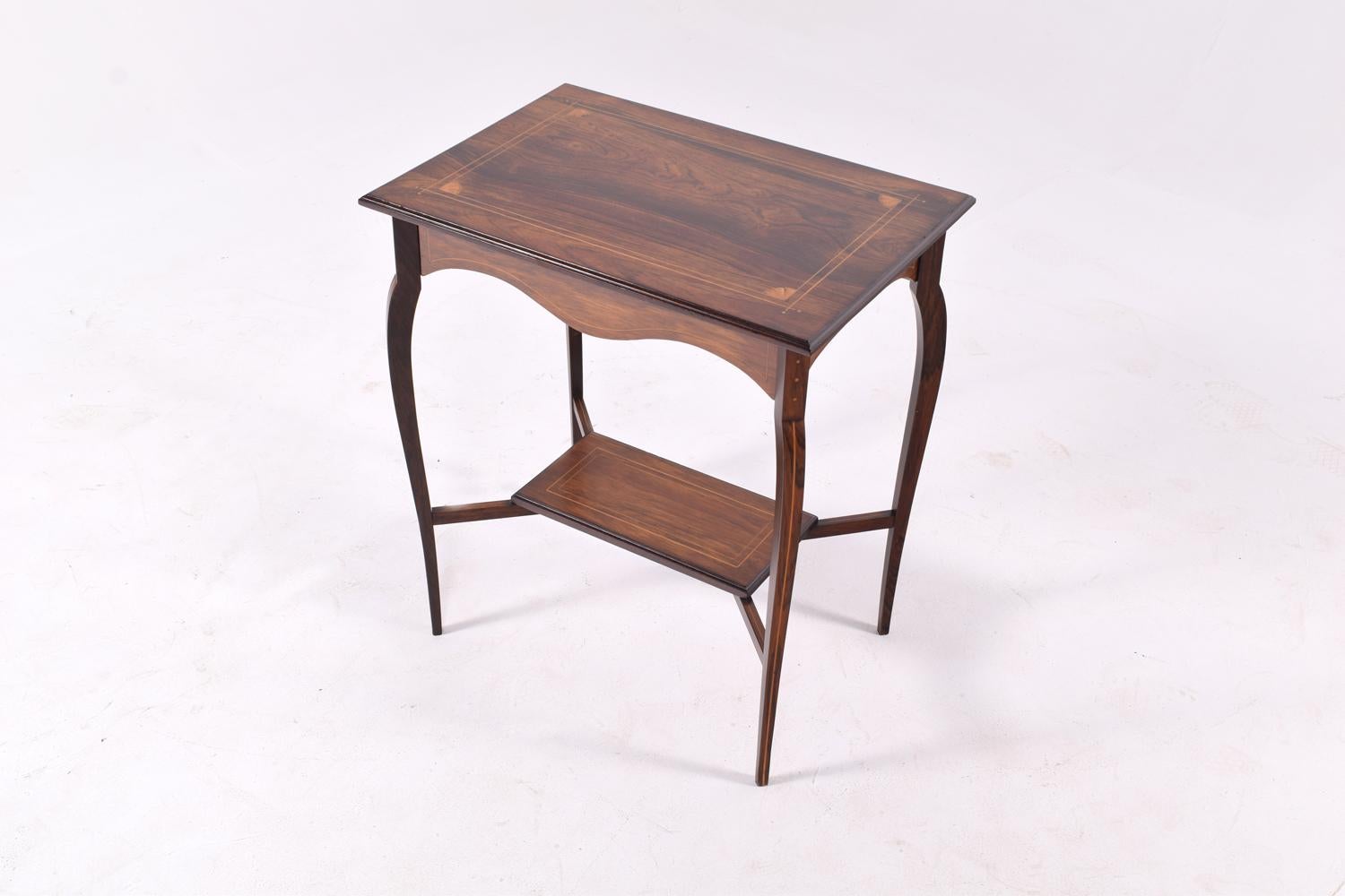 English Edwardian Decorative Inlaid Rosewood Side Table, 1910 For Sale ...