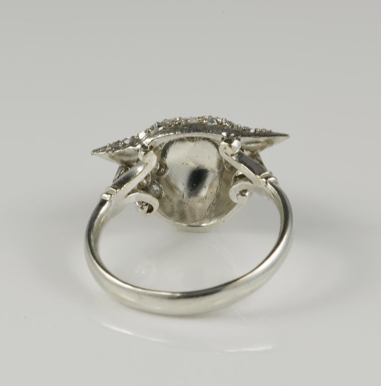 English Edwardian Diamond Ruby Wild Wolf Rare Platinum Ring at 1stDibs ...