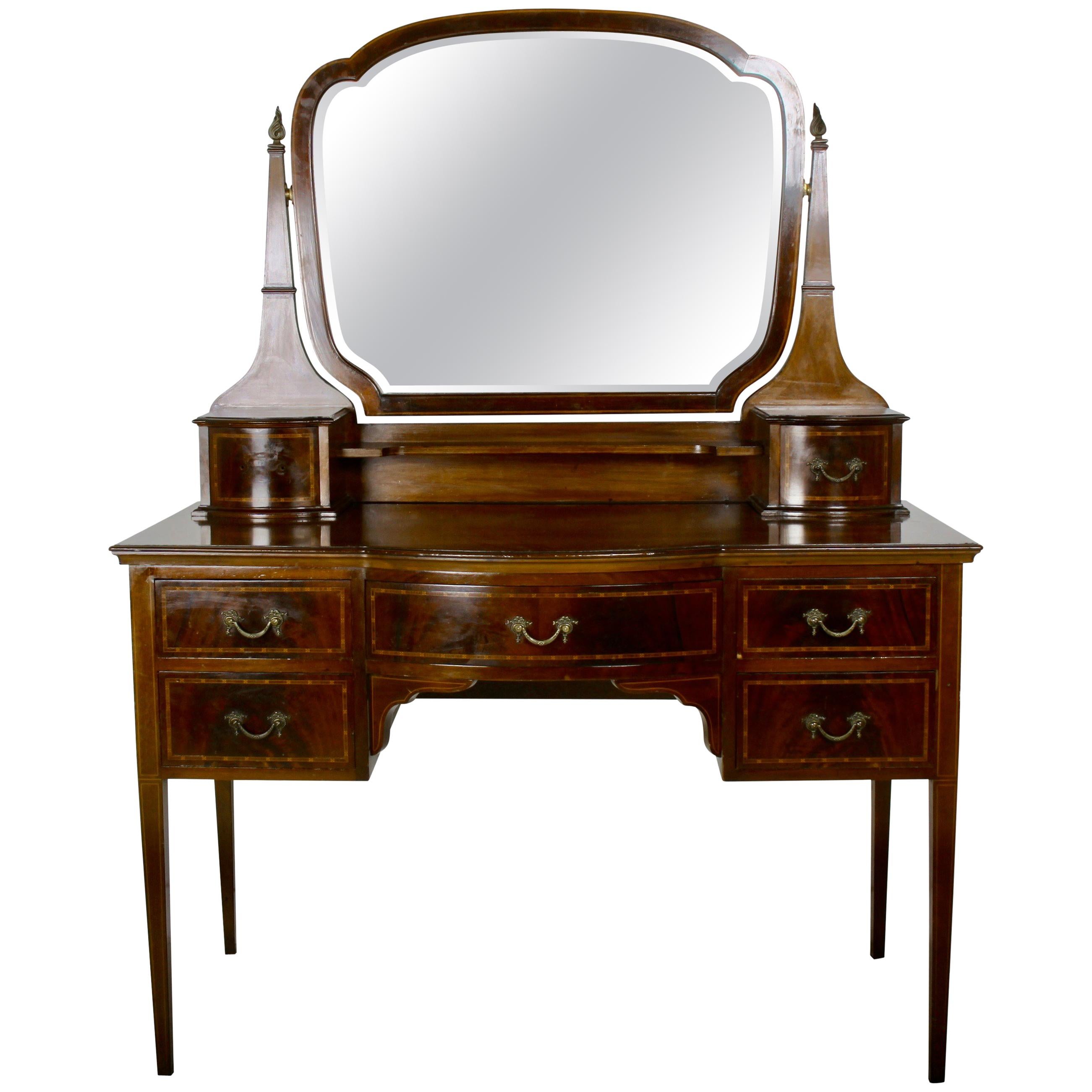 English Edwardian Mahogany Vanity at 1stDibs