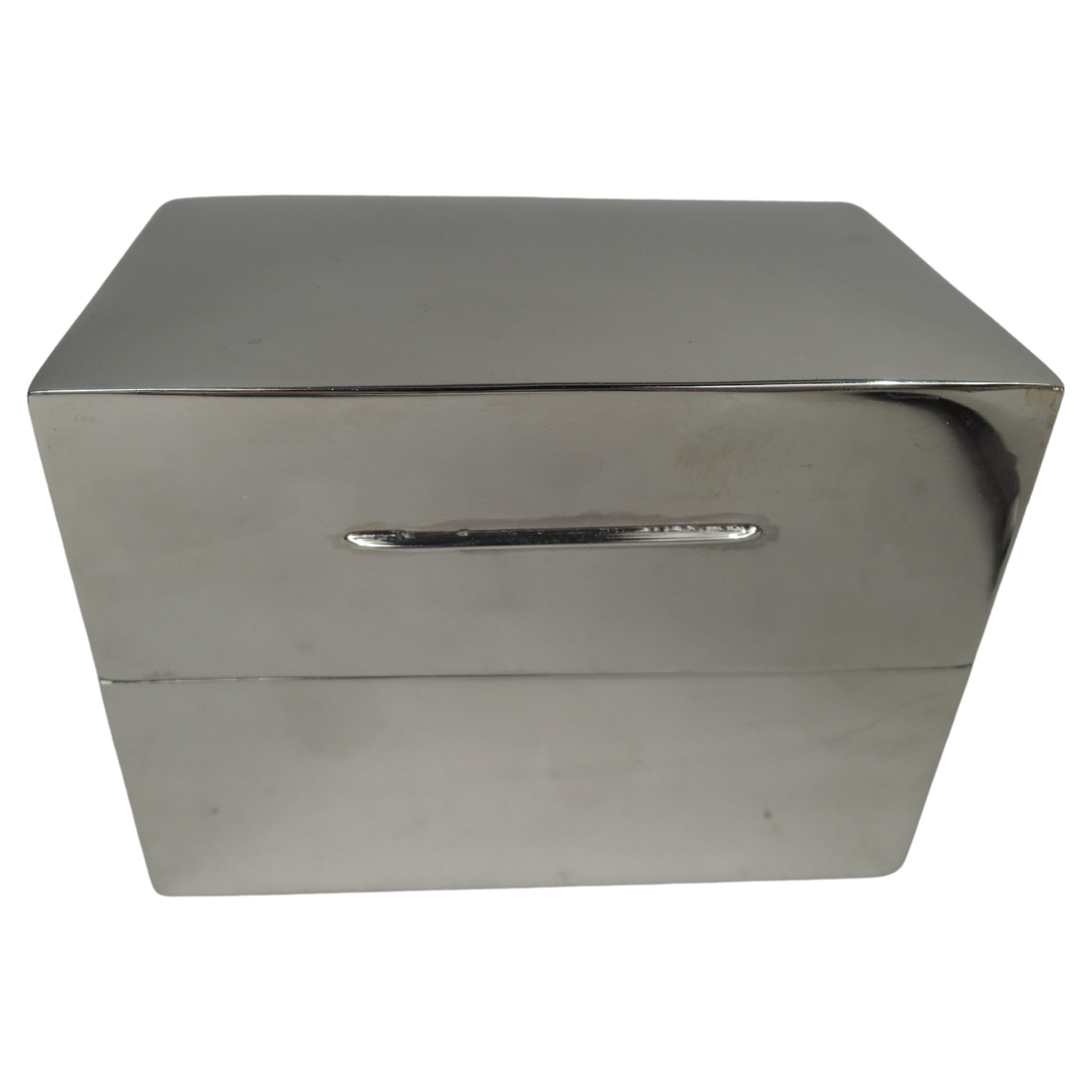 English Edwardian Modern Sterling Silver Playing Cards Box For Sale at ...