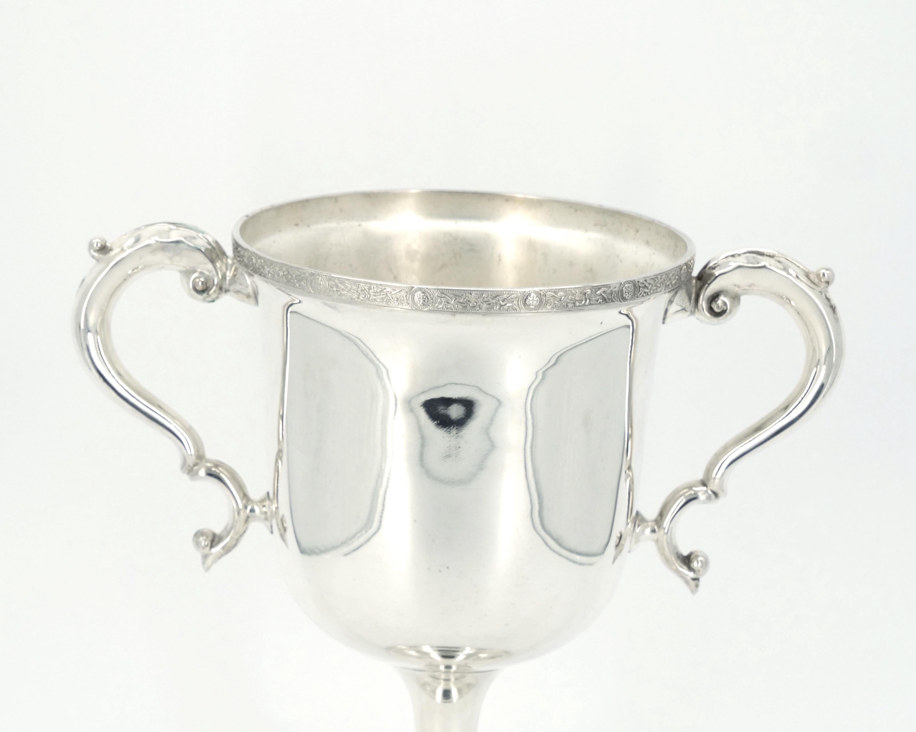 English Edwardian Sheffield Silverplate Trophy Cup Form Ice Bucket For ...