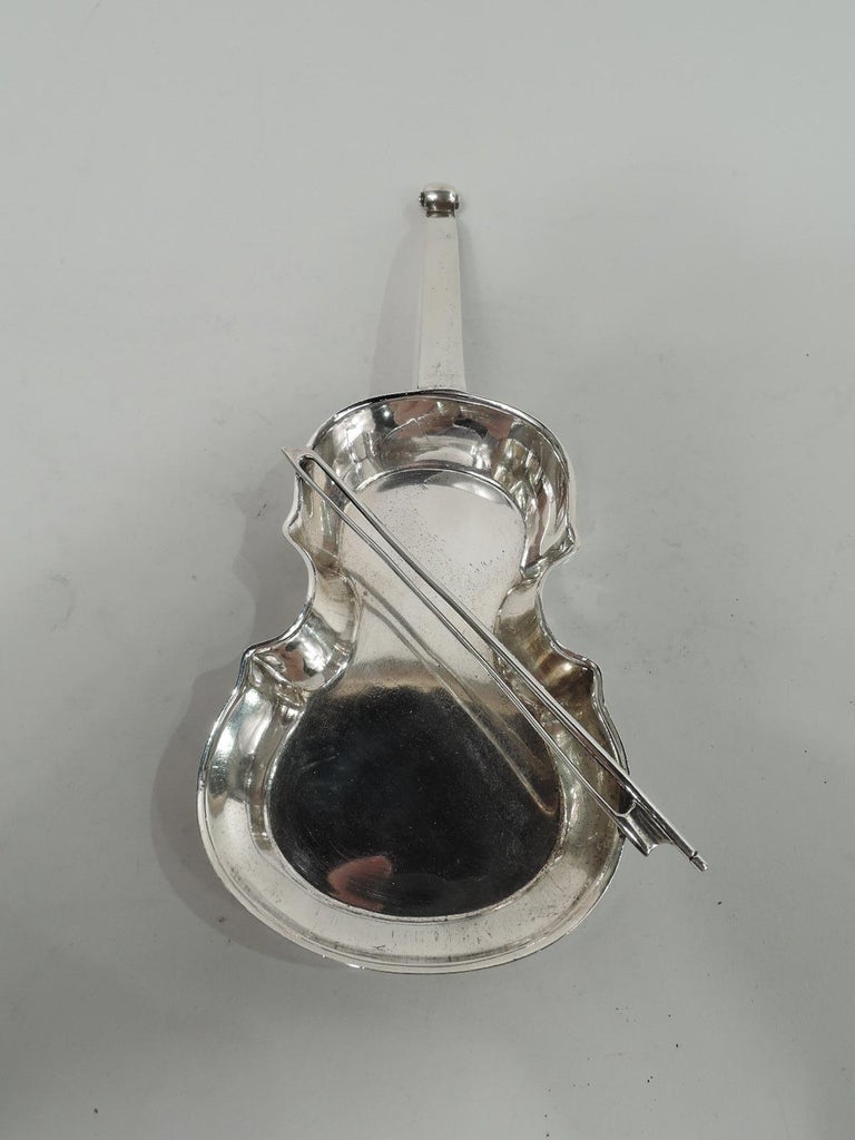 English Edwardian Sterling Silver Figural Musical Instrument Dish For ...