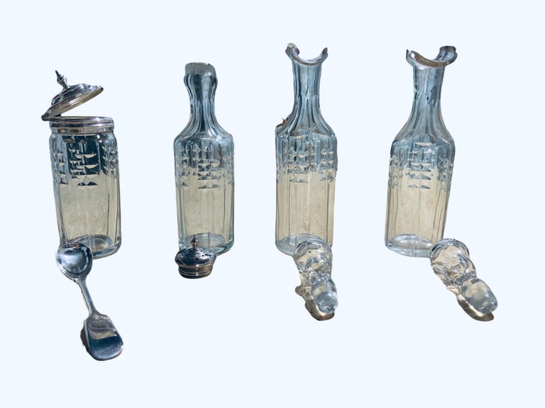 English Electroplated Silver Round Cruet Set at 1stDibs