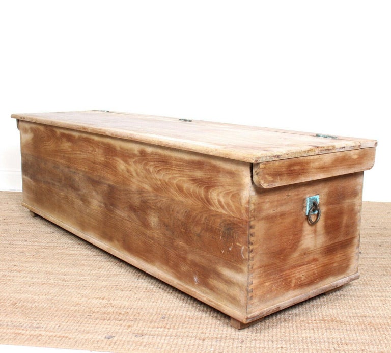 English Elm Blanket Box Long Chest Coffee Trunk For Sale at 1stDibs ...