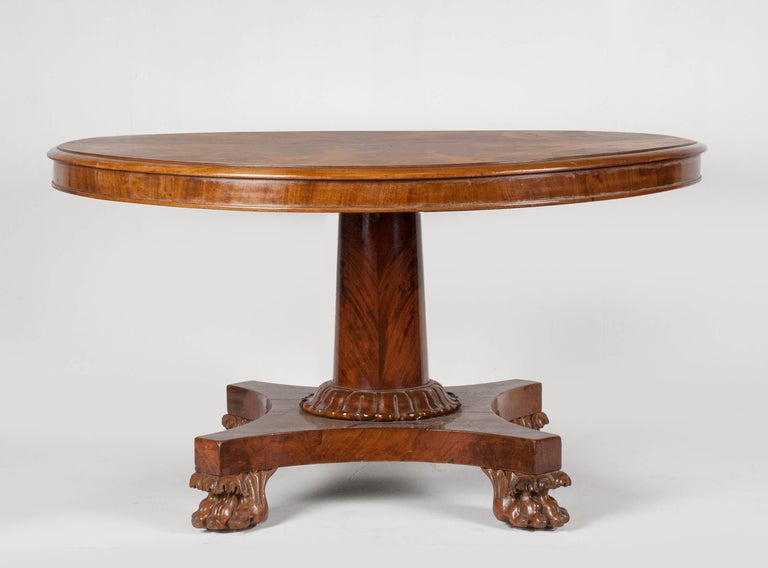 English Empire Style Mahogany Pedestal Dining Table at 1stDibs ...